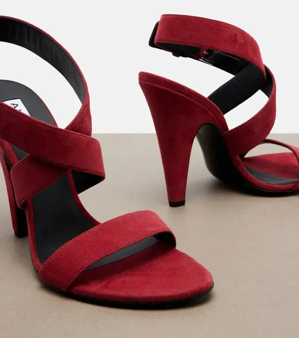 Alaïa Rouge Carmin Suede Slingback Sandals