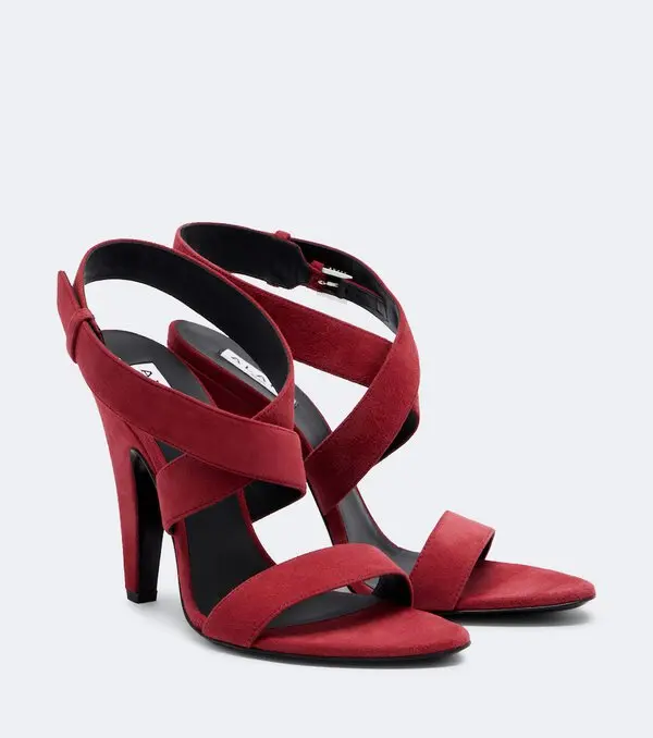 Alaïa Rouge Carmin Suede Slingback Sandals - Red