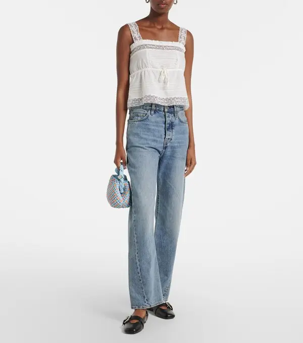 GANNI Bou Mini Woven Top-handle Bag - Blue