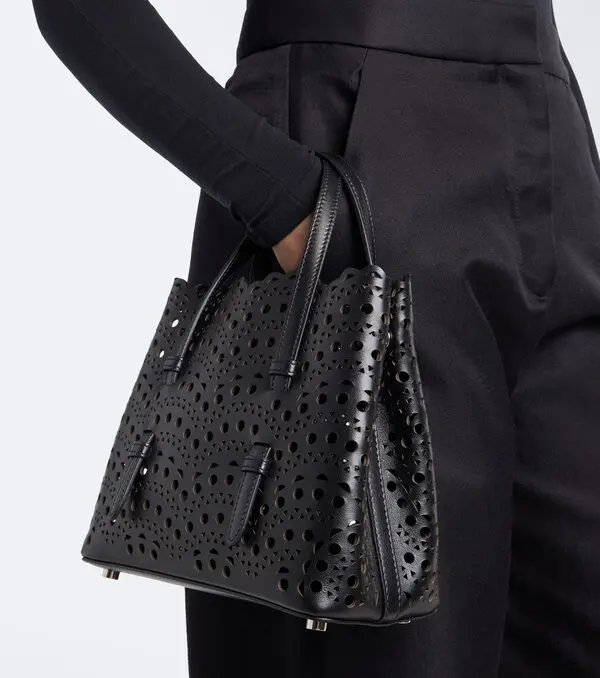 Alaïa Mina 20 Vienne Leather Top-handle Bag - Black