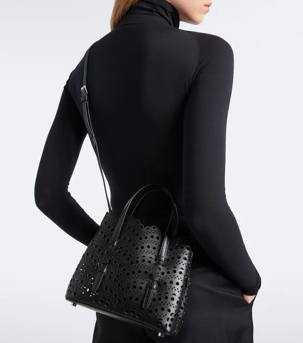 Alaïa Mina 20 Vienne Leather Top-handle Bag - Black