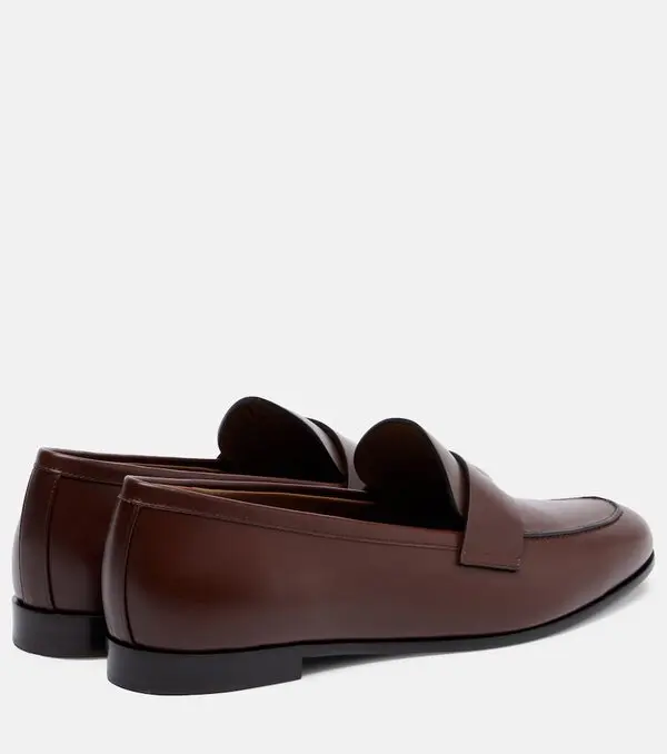 Max Mara Embellished Leather Penny Loafers