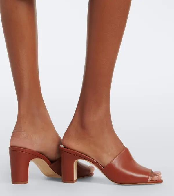 Manolo Blahnik Leather Mules - Brown