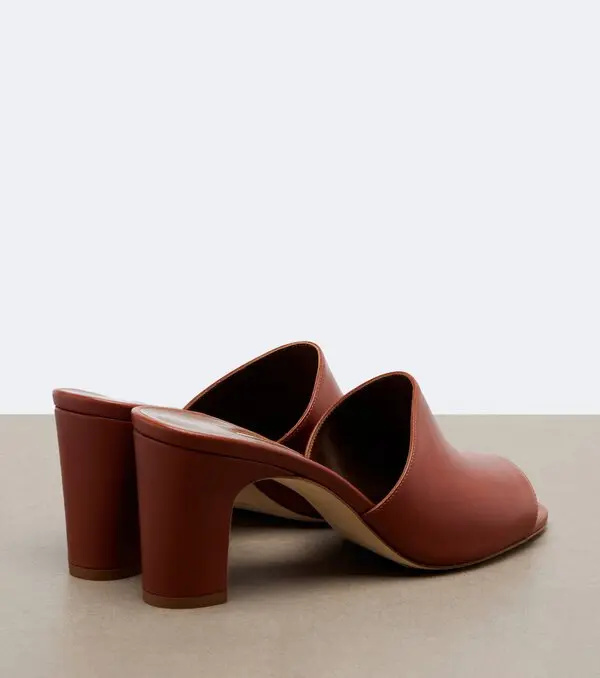 Manolo Blahnik Leather Mules - Brown