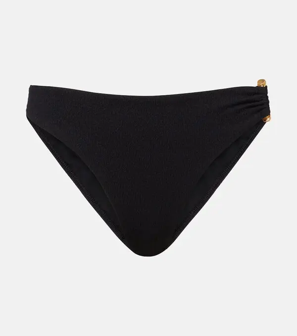 VIX PAULA HERMANNY Nika Lindsay Embellished Bikini Bottoms - Black