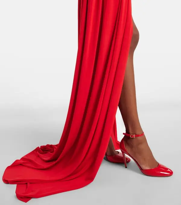 Stella McCartney Draped Crêpe Jersey Bustier Dress In Lipstick