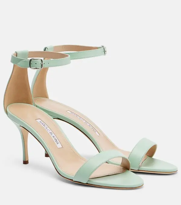 Manolo Blahnik Chaos Leather Sandals - Blue