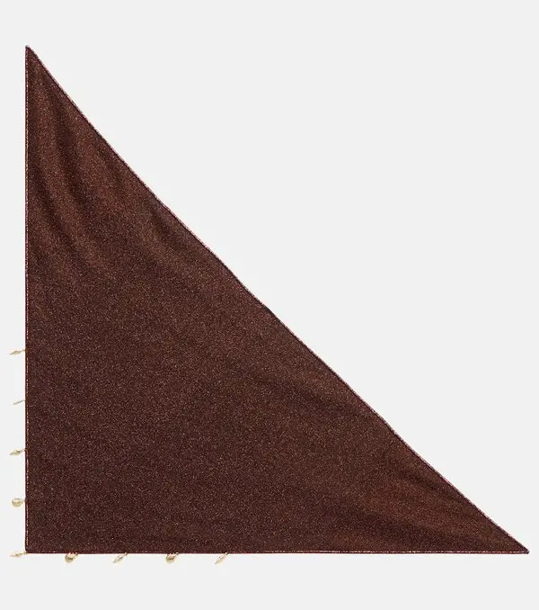 Oseree Lumière Embellished Scarf - Brown