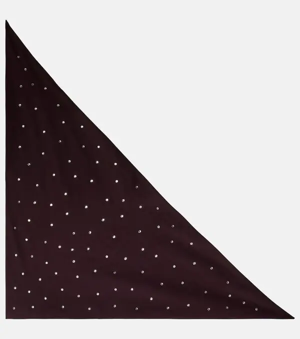 Oseree Embellished Cotton And Silk Scarf - Brown