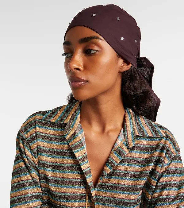 Oseree Embellished Cotton And Silk Scarf