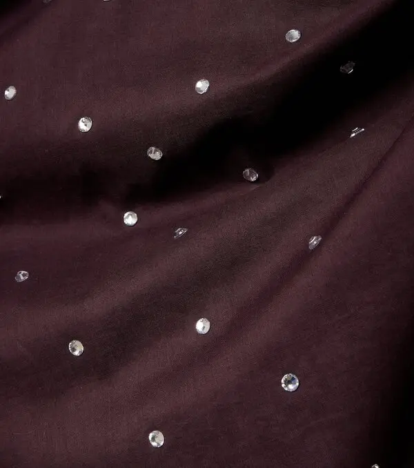 Oseree Embellished Cotton And Silk Scarf