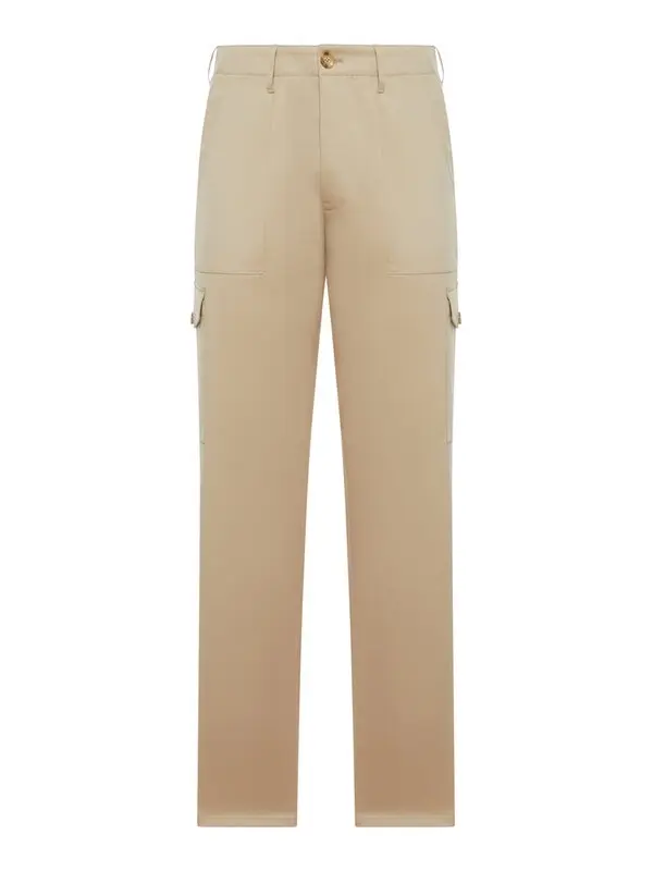 Etro Stretch Cotton Cargo Pants In Dove Grey - Gray