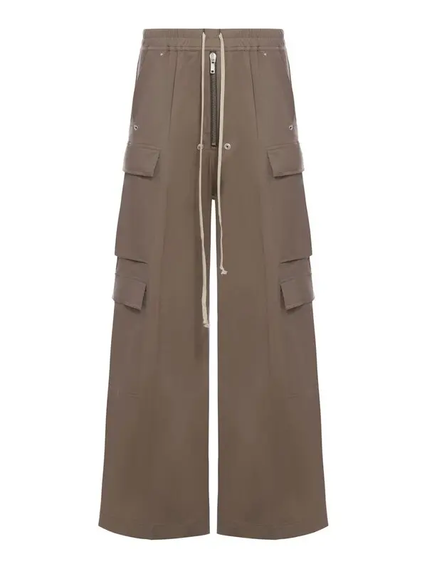 Rick Owens Cotton Cargo Trousers - Gray