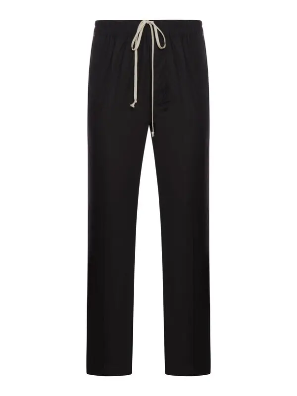 Rick Owens Dietrich Wide Leg Cotton Trousers - Black