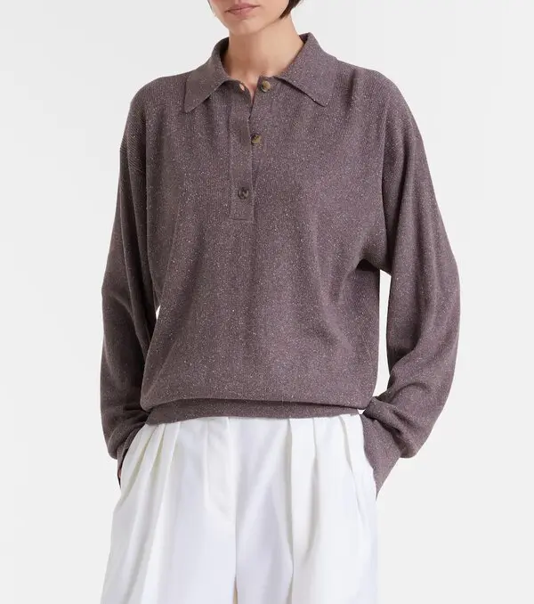 Calvin Klein Helga Silk Polo Sweater