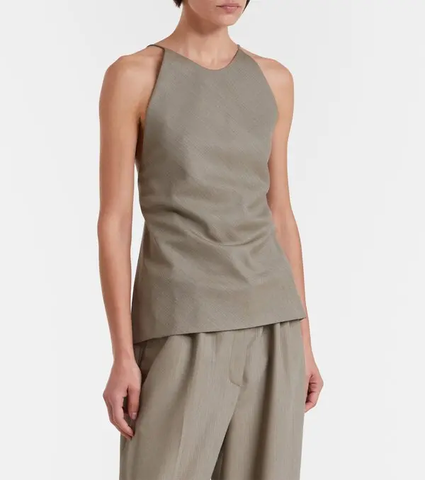 Calvin Klein Erin Wool-blend Top - Grey