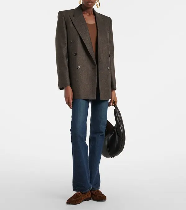 Saint Laurent Cassandre Cotton Jersey Tank Top - Brown