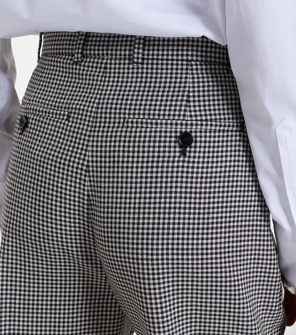 Alexander McQueen Gingham Wool Wide-leg Trousers
