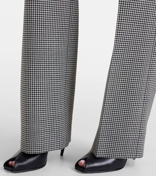 Alexander McQueen Gingham Wool Wide-leg Trousers