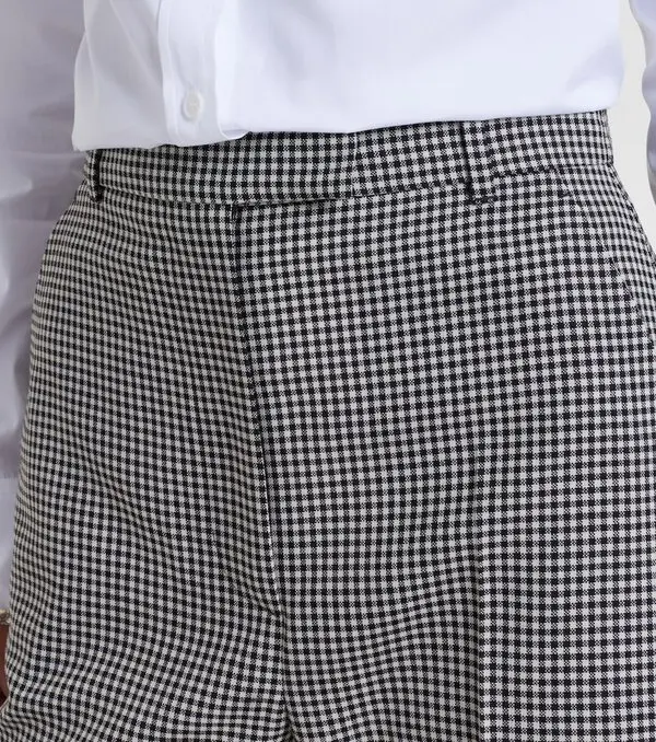 Alexander McQueen Gingham Wool Wide-leg Trousers