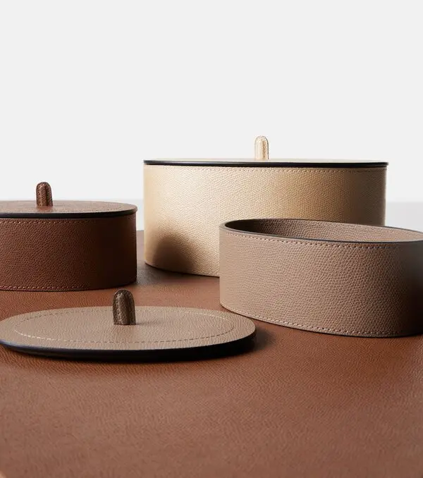 GIOBAGNARA Harris Small Leather Box - Grey