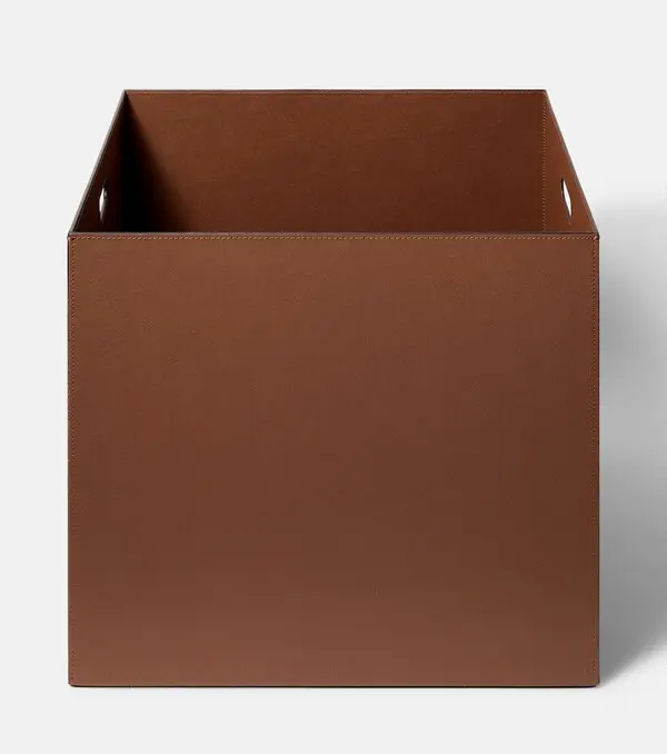 GIOBAGNARA Marea Large Leather Basket - Brown