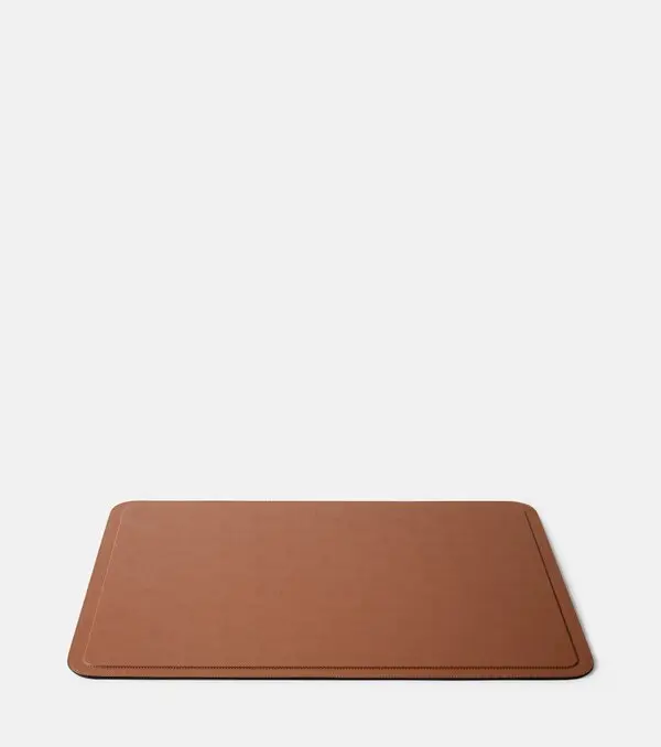 GIOBAGNARA Polo Large Leather Desk Pad - Brown