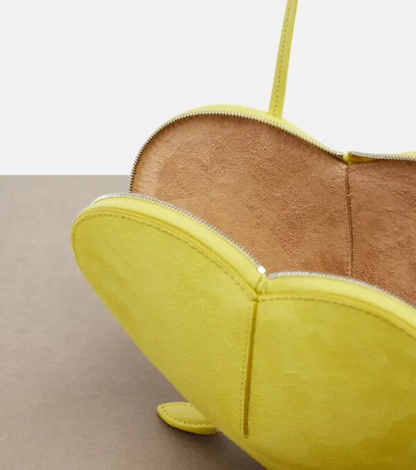 Alaïa Le Cour Leather And Suede Crossbody Bag - Yellow
