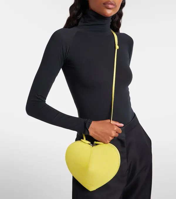 Alaïa Le Cour Leather And Suede Crossbody Bag - Yellow