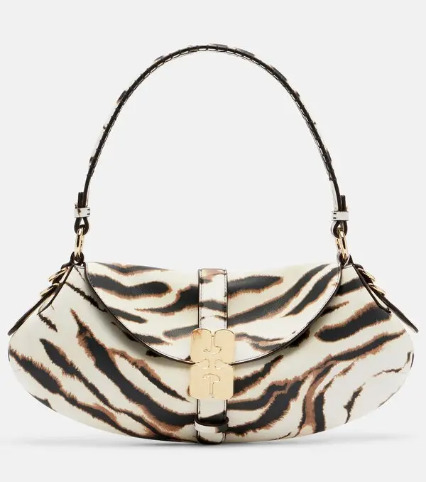 GANNI Small Zebra-print Shoulder Bag - Multicoloured