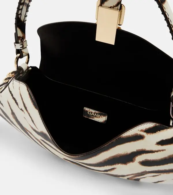 GANNI Small Zebra-print Shoulder Bag - Multicoloured