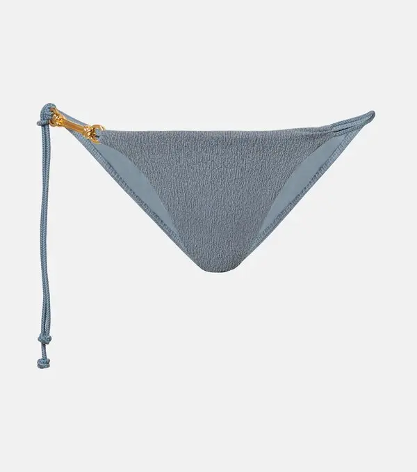 VIX PAULA HERMANNY Nika Embellished Bikini Bottoms - Grey