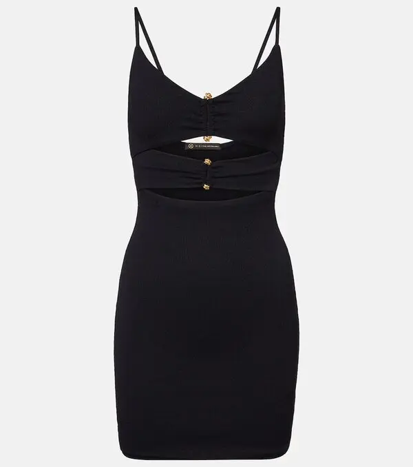 VIX PAULA HERMANNY Nika Cutout Embellished Minidress - Black