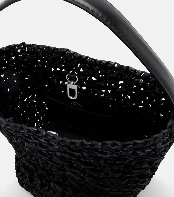 TOTEME Small Belted Raffia Top-handle Bag - Black