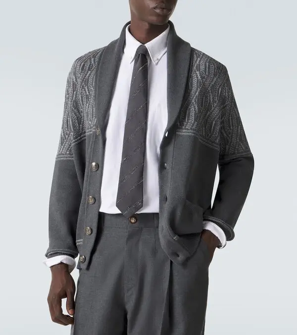 Brunello Cucinelli Striped Silk And Cotton Neck Tie