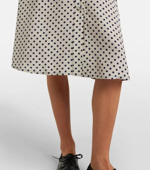 Prada Polka-dot Silk Shirt Dress