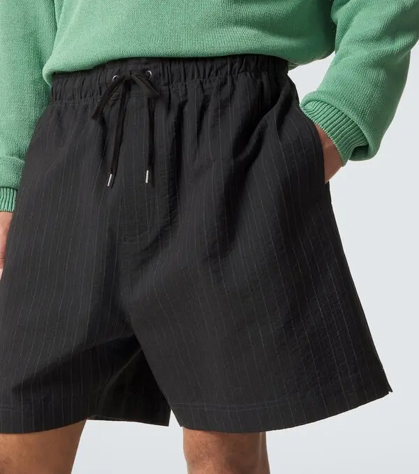Studio Nicholson Starboard Striped Cotton And Wool Shorts