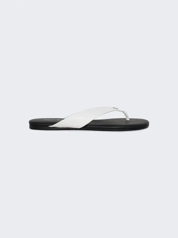 COURRÃ¨GES Courrèges Vinyl Thong Slides - White
