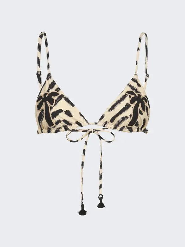 Johanna Ortiz Konibo Bikini Top Ecru And Black - Black & White