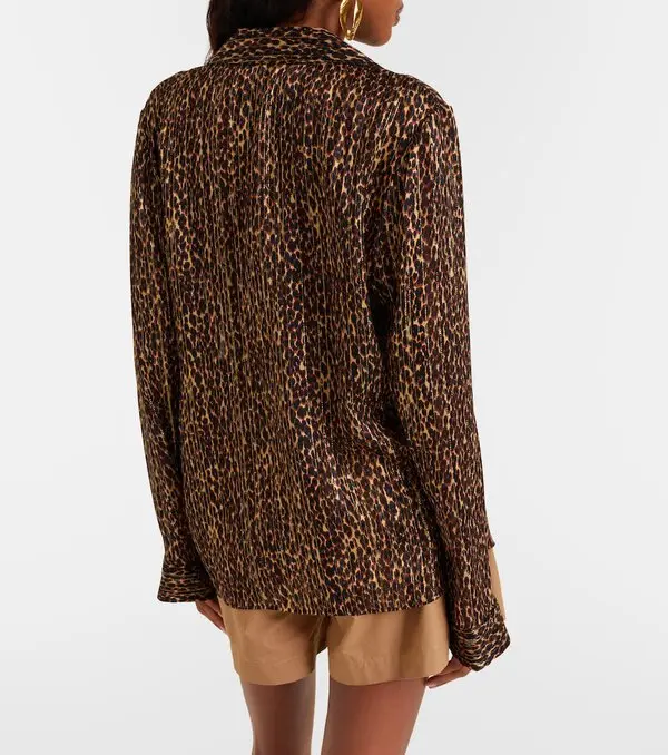 Saint Laurent Leopard-print Silk Blouse