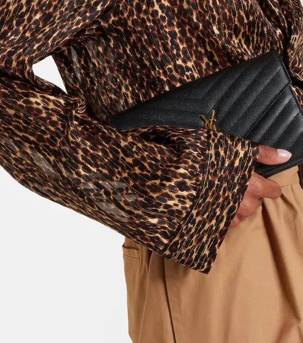 Saint Laurent Leopard-print Silk Blouse
