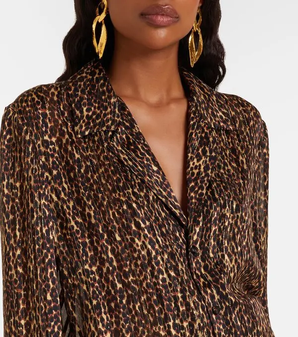 Saint Laurent Leopard-print Silk Blouse