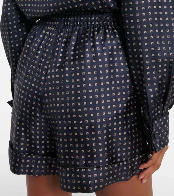 Saint Laurent Printed Silk Shorts