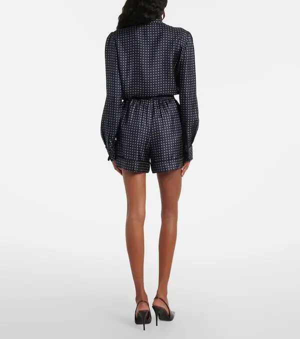 Saint Laurent Printed Silk Shorts