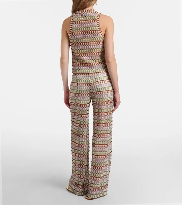 Veronica Beard Fatima Crochet Wide-leg Pants