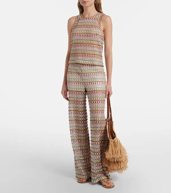 Veronica Beard Fatima Crochet Wide-leg Pants