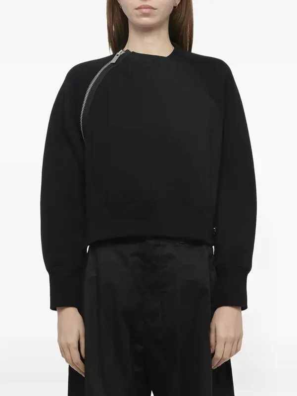 Sacai Asymmetric-zip Sponge Sweatshirt