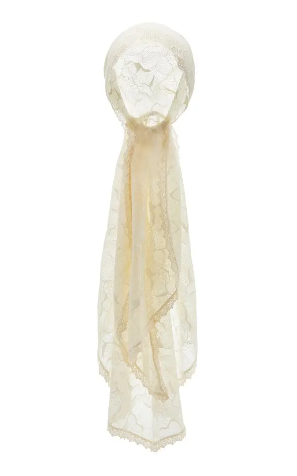 Éliou Exclusive La Isla Novia Lace Headscarf - White