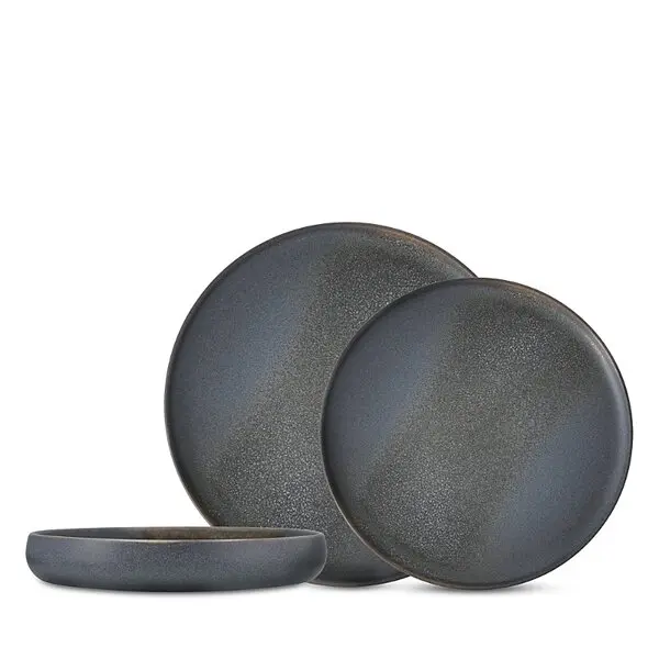 FORTESSA Iceland Volcanic 12-piece Dinnerware Set - Gray