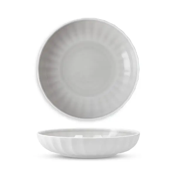 FORTESSA Blyss Bone China Low Dinner Bowl, Set Of 4 - Gray